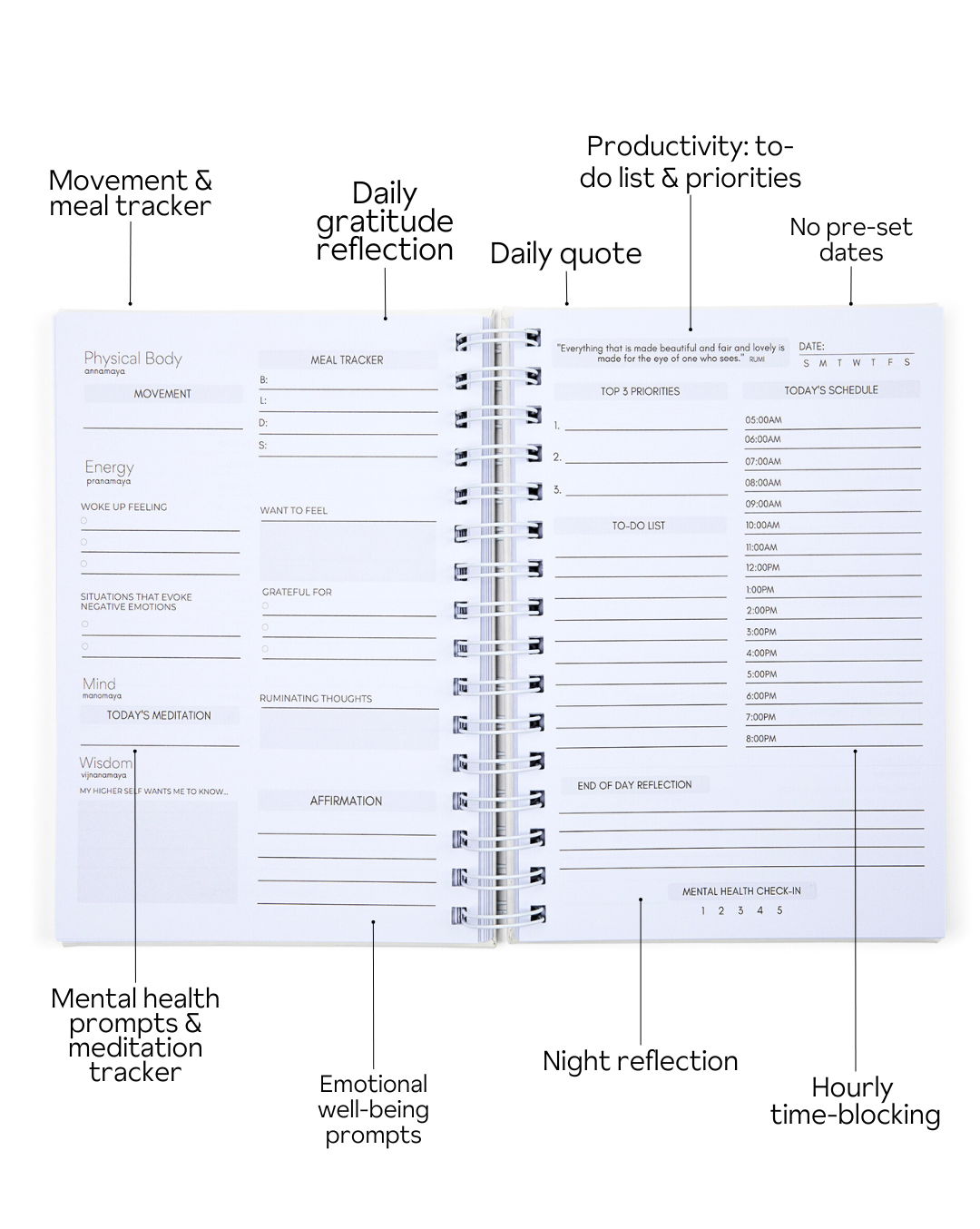 Daily Alignment Journal - Guided Wellness Prompts & Productivity ...